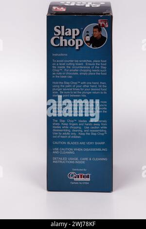 Manual vegetable cutter on a white background. A set of special knives ...