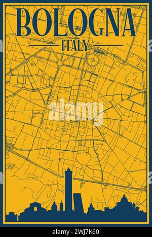 Abstract Bologna Italy City Skyline with Color Landmarks. Vector ...