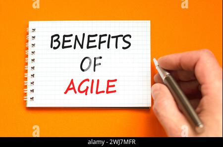 Benefits of agile symbol. Concept words Benefits of agile on beautiful ...