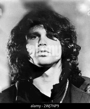 A photograph of Jim Morrison, the lead singer of The Doors, taken in ...