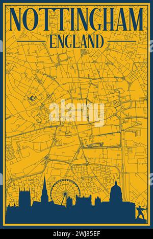 Nottingham cityscape line art vector illustration Stock Vector Image ...