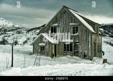 Abandoned house, Skrolsvik, fort built by Nazi German Wehrmacht 1941 ...