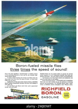 1959 Richfield Boron Gasoline Print Ad. "World's largest Boron mine ...
