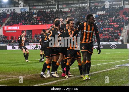 Noah Ohio of Hull City celebrates his goal to make it 1-0 during the ...