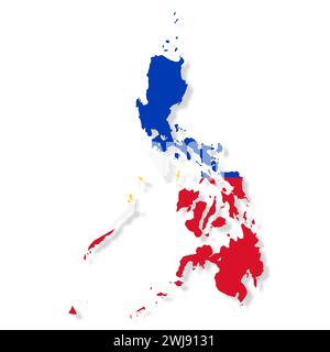 Philippines map pin flag icon. Philippine pennant map marker on a metal ...