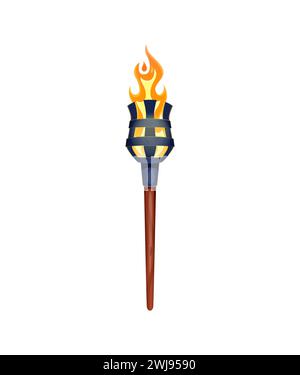 Cartoon pirate torch. Isolated cartoon vector flame-bearing tool ...