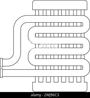 Condenser coil icon logo sign vector outline in black and white color ...
