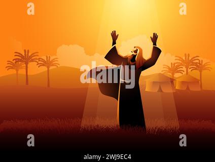 Biblical vector illustration series, Abraham sacrificing his son as a ...