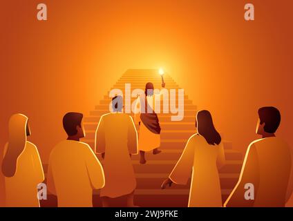 Biblical silhouette illustration series, Jesus sits on the throne ...