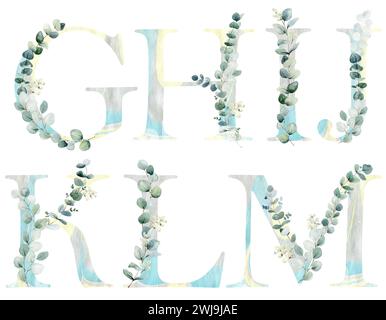 Watercolor floral alphabet Stock Photo - Alamy