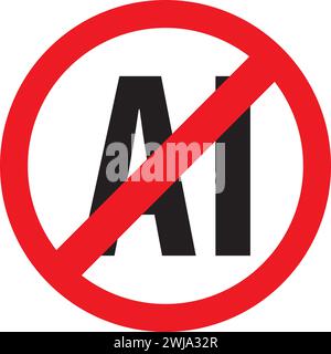 Not AI generated images icon. No artificial intelligence sign ...