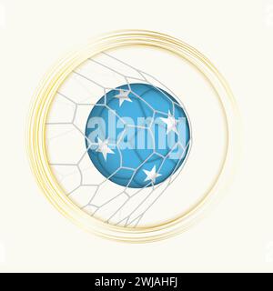 Micronesia flag soccer ball in net. Vector sport illustration Stock ...