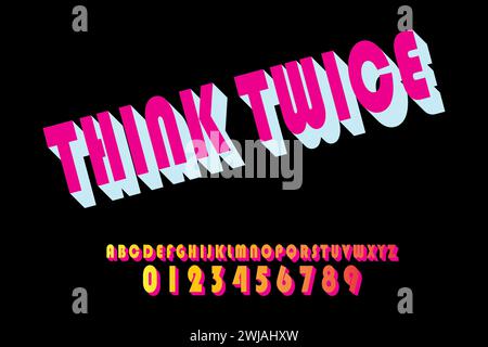THINK TWICE font style text effect vector Stock Vector Image & Art - Alamy