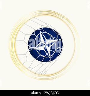 Nato flag soccer ball in net. Vector sport illustration Stock Vector ...