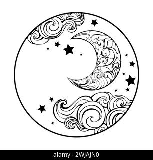 crescent moon and clouds Stock Vector Image & Art - Alamy