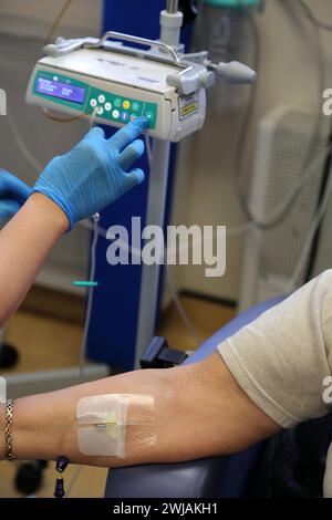 Nurse Preparing the Infusomat Space Volumetric Infusion Pump System ...