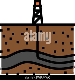 shale gas oil industry color icon vector illustration Stock Vector ...