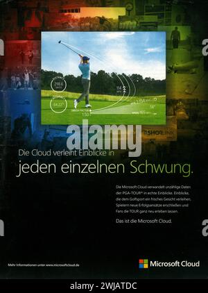 Microsoft cloud advert in magazine 2015 Stock Photo - Alamy