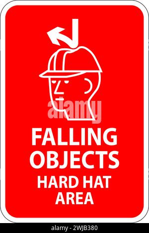 Danger Sign, Falling Objects Hard Hat Area Stock Vector Image & Art - Alamy
