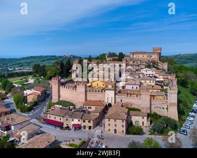Gradara (Italy, Marche, Pesaro province), view of the castle Stock ...
