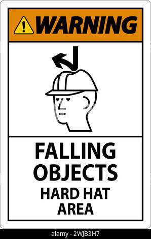 Warning Sign, Falling Objects Hard Hat Area Stock Vector Image & Art ...