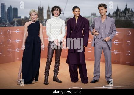 (Left to right) Timothee Chalamet, Zendaya and Austin Butler attending ...