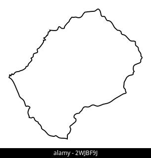 Lesotho outline silhouette map on a white background Stock Photo - Alamy