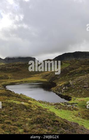 View over Blackbeck Tarn below Haystacks fell, Lake District National ...