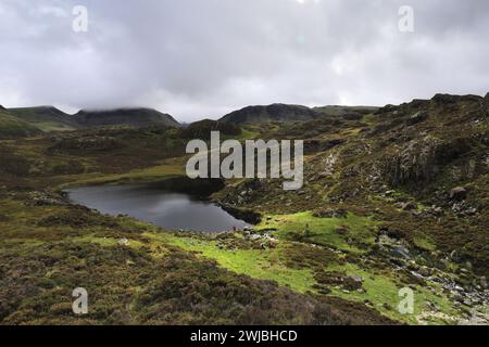 View over Blackbeck Tarn below Haystacks fell, Lake District National ...