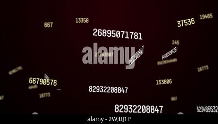 Digital image of changing numbers and data processing against green ...