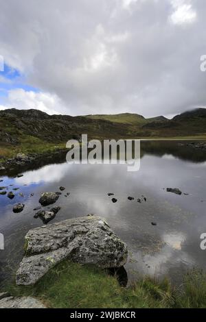 View over Blackbeck Tarn below Haystacks fell, Lake District National ...