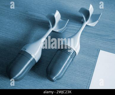 Prototype model of rocket bomb tip printed on 3D printer. Small models ...