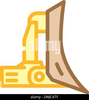 dozer blade construction vehicle color icon vector illustration Stock ...