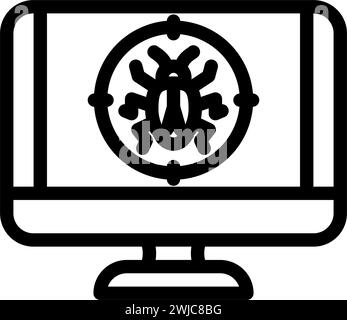 virus removal repair computer line icon vector illustration Stock ...