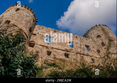 The Avalos castle of Vairano Patenora is a square-shaped building with ...