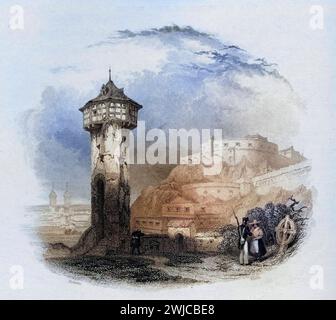 The Roman tower in Thal, Ehrenbreitstein, Germany, Historisch, digital ...