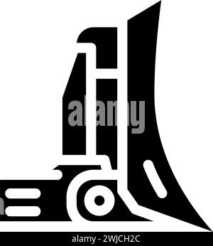dozer blade construction vehicle glyph icon vector. dozer blade ...