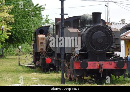 Disused OSE Greek Railways steam locomotives on display at Thessaloniki ...