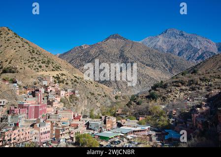 Berber village of Sti Fadma, also knowns as Setti Fatma, Adrar Meltsene ...