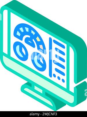 pc optimization repair computer isometric icon vector illustration ...