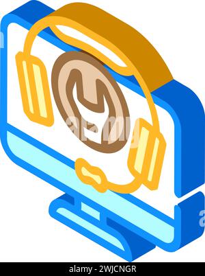 remote assistance repair computer color icon vector illustration Stock ...