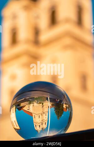 Closeup shot of a magic glass ball on the velvet cloth Stock Photo - Alamy