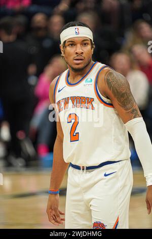 New York Knicks' Miles McBride (2) defends Orlando Magic's Franz Wagner ...