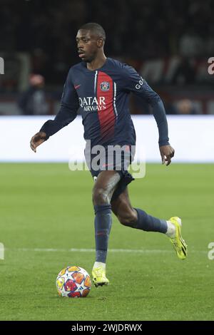PARIS, FRANCE - FEBRUARY 14: Ousmane Dembele full length body in home ...
