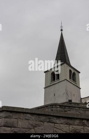 Old mausoleum or kostnica at kobarid, as seen from below. Visible ...