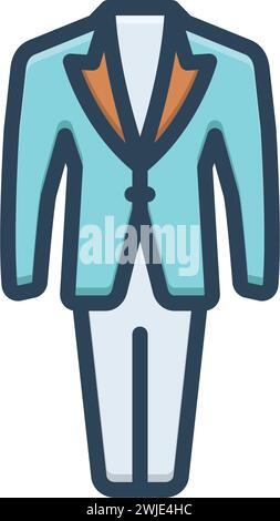 Blazer icon logo sign vector outline in black and white color Stock ...
