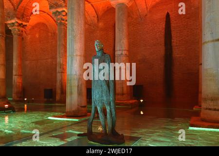 Art installation inside Basilica Cistern (Cisterna Basilica), Istanbul ...