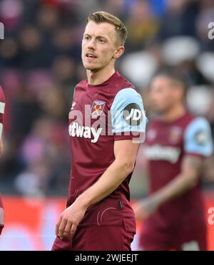 West Ham's James Ward-Prowse runs into position during the English ...