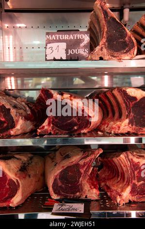 Rouffiac (south-western France): butcher section of a Leclerc ...