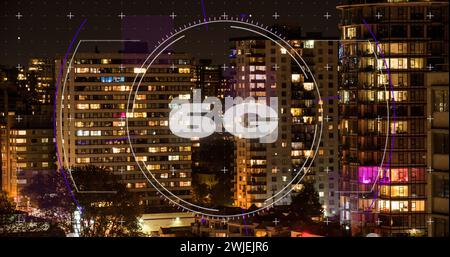 Image of 6g text, cityscape and connections Stock Photo - Alamy